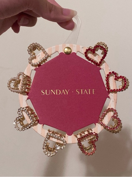 Sunday State | Accessories | Sunday State Heart Shaped Crystal Hair ...